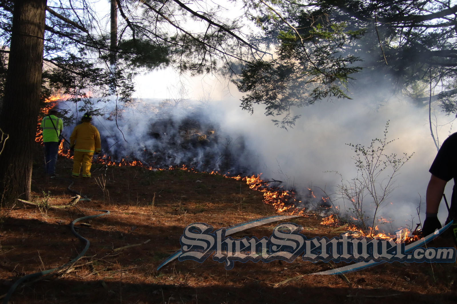Brush fire burns grounds, bench, threatens building at Pumping Station ...